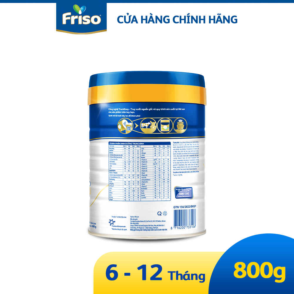 Sữa công thức Frisolac Pro 2 800G cho bé 6-12 tháng – Friso Vietnam